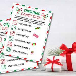 Christmas Roll Dice Game, Christmas Candy Dice, Family Christmas Game ...