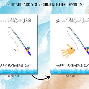 Fathers Day Handprint Art Printable | You're A Reel Catch Grandpa ...
