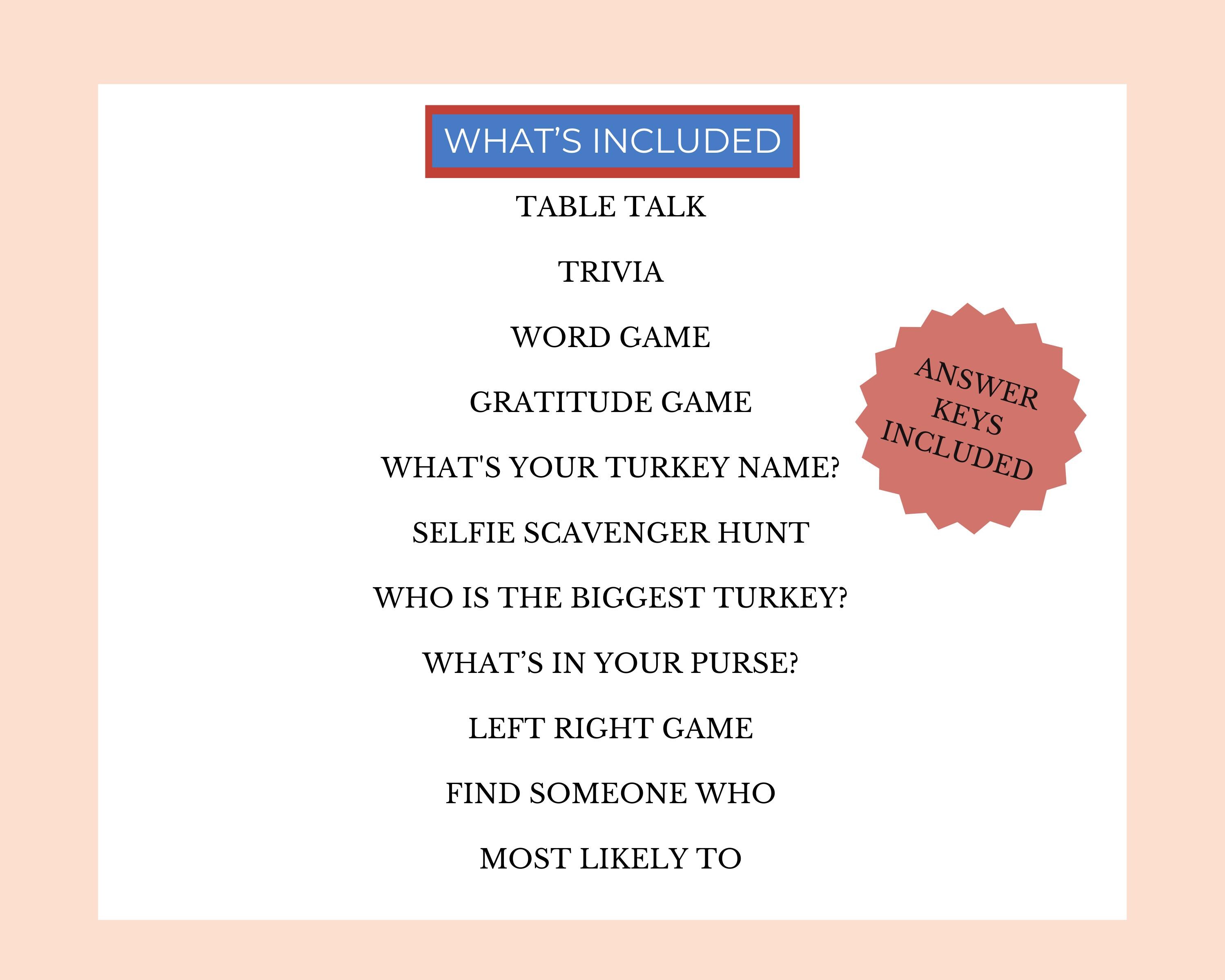 Thanksgiving Games Bundle, Family Thanksgiving Games, Friendsgiving ...