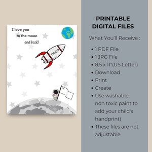 I Love You to the Moon and Back Handprint | Handprint Art for Dad ...