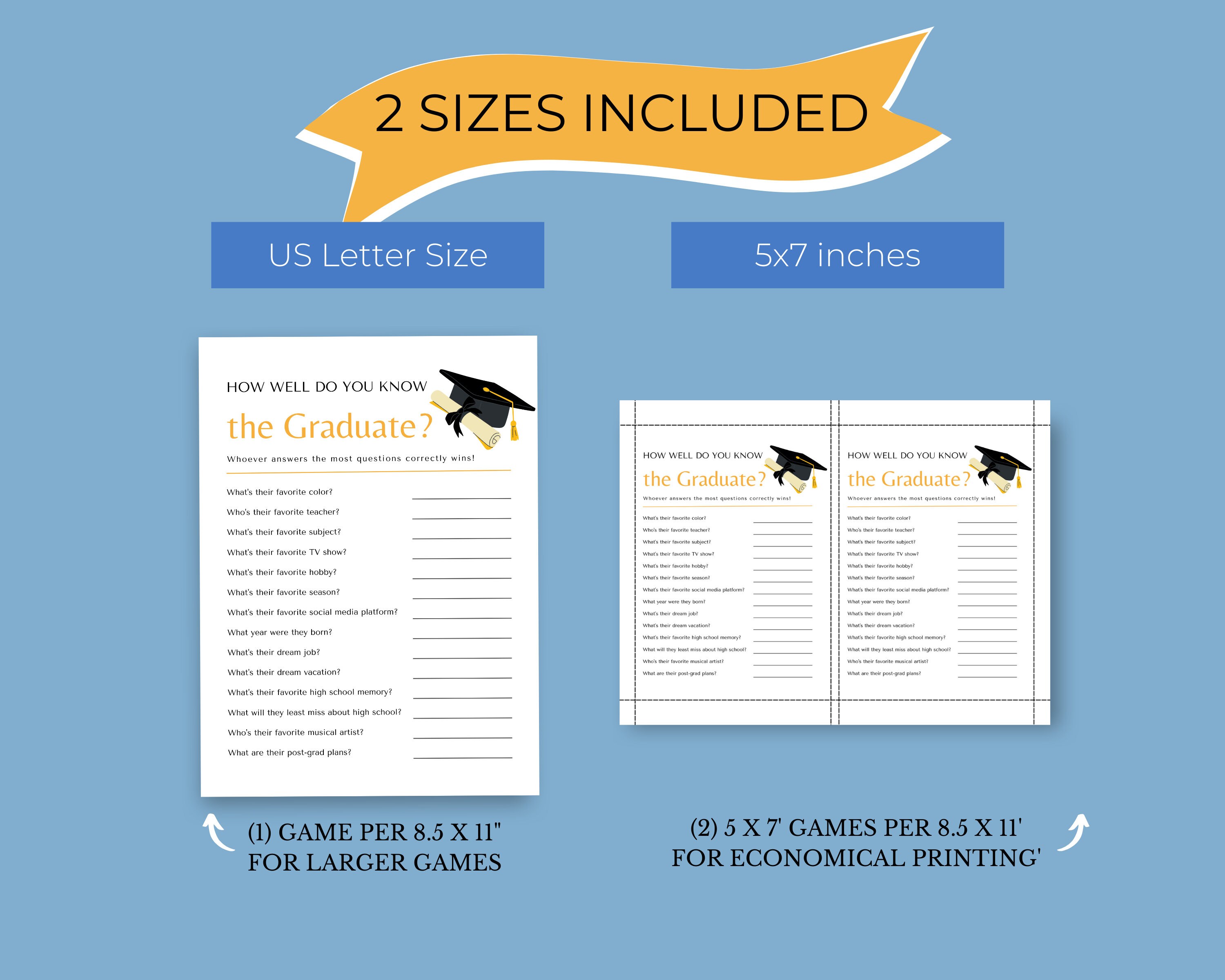 How Well Do You Know the Graduate Game Graduation Party Game Printable ...