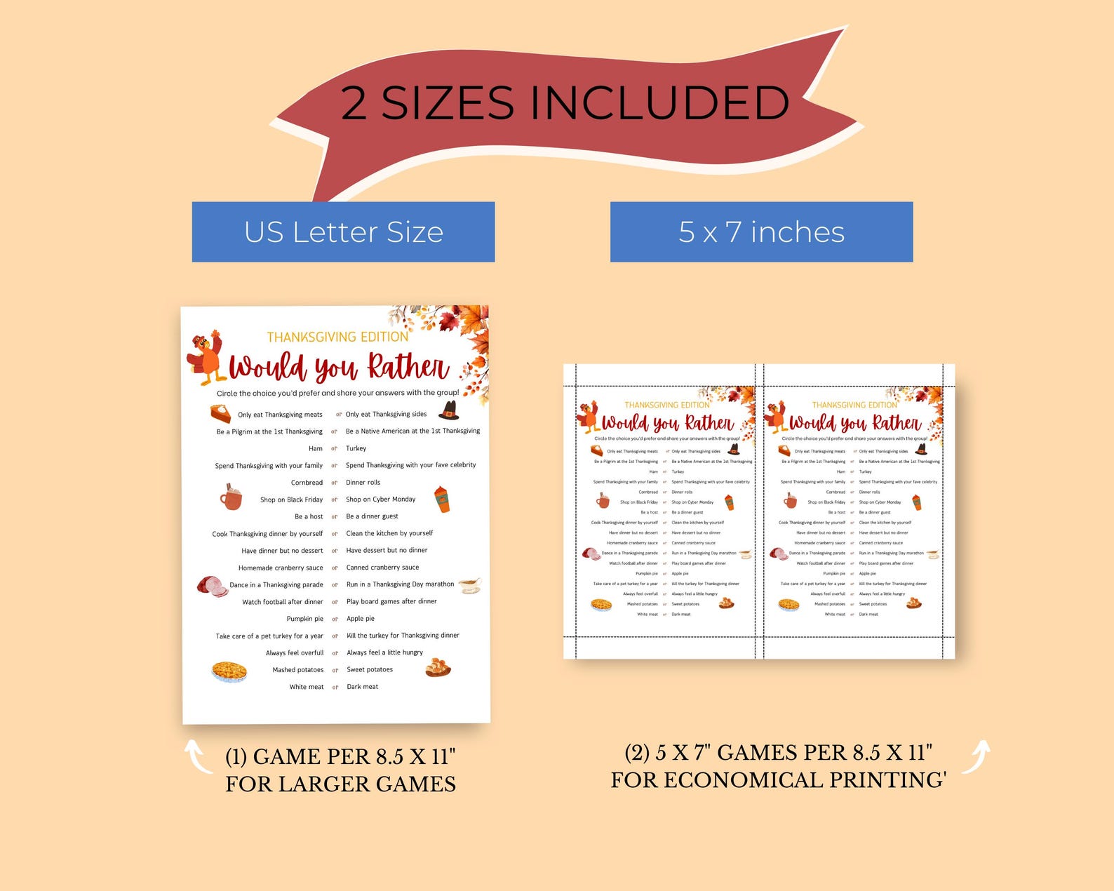 Thanksgiving Games, Thanksgiving Party Games, Would You Rather Game ...