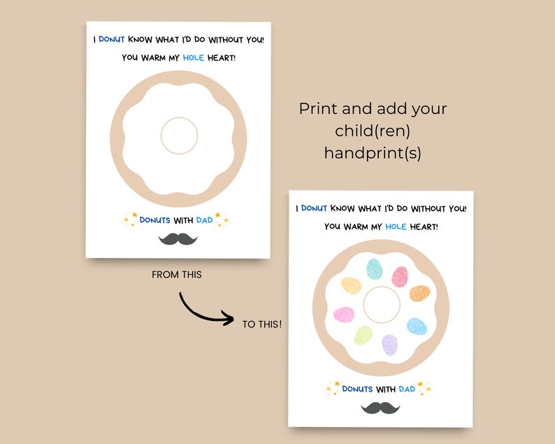 Donuts With Dad Craft | Fathers Day Fingerprint Craft | Fingerprint Art ...