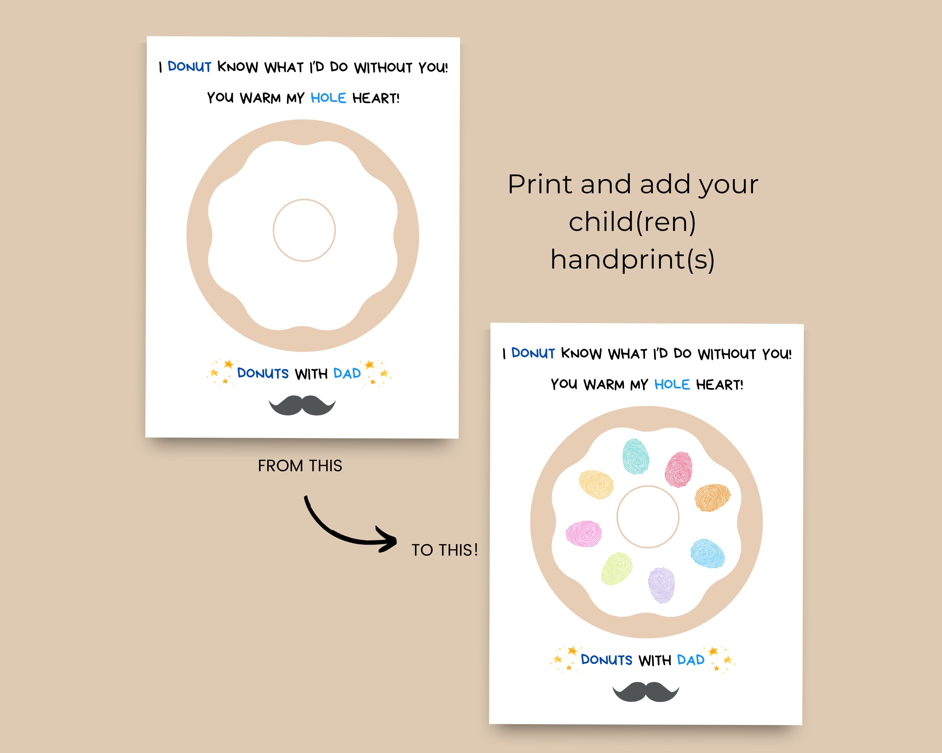 Donuts With Dad Craft | Fathers Day Fingerprint Craft | Fingerprint Art ...
