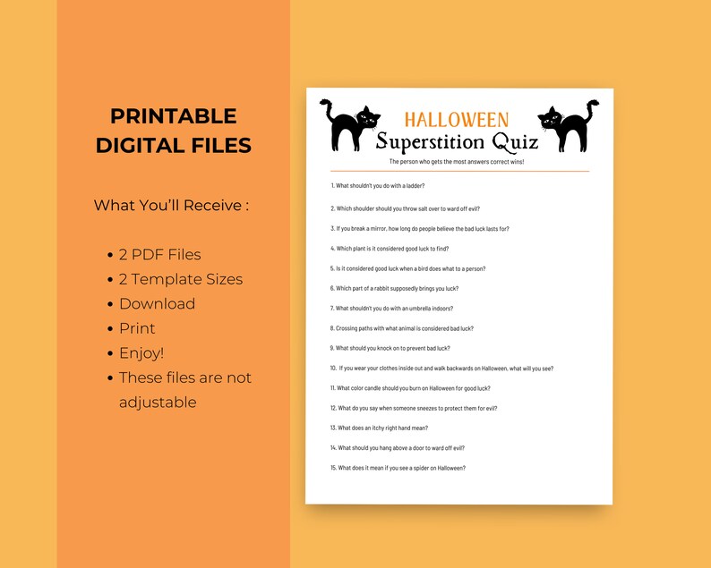 Halloween Superstition Quiz | Halloween Party Games | Halloween Activity | Halloween Games ...