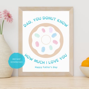 Fathers Day Fingerprint Craft | Donuts With Dad Craft | Fingerprint Art ...
