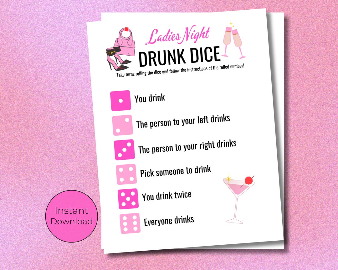 Drunk Dice Drinking Games for Girls Night Ladies Night Games Girls ...