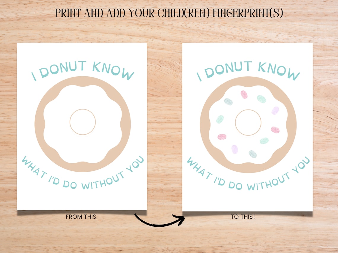 Fathers Day Fingerprint Craft Donuts With Dad Craft - Etsy