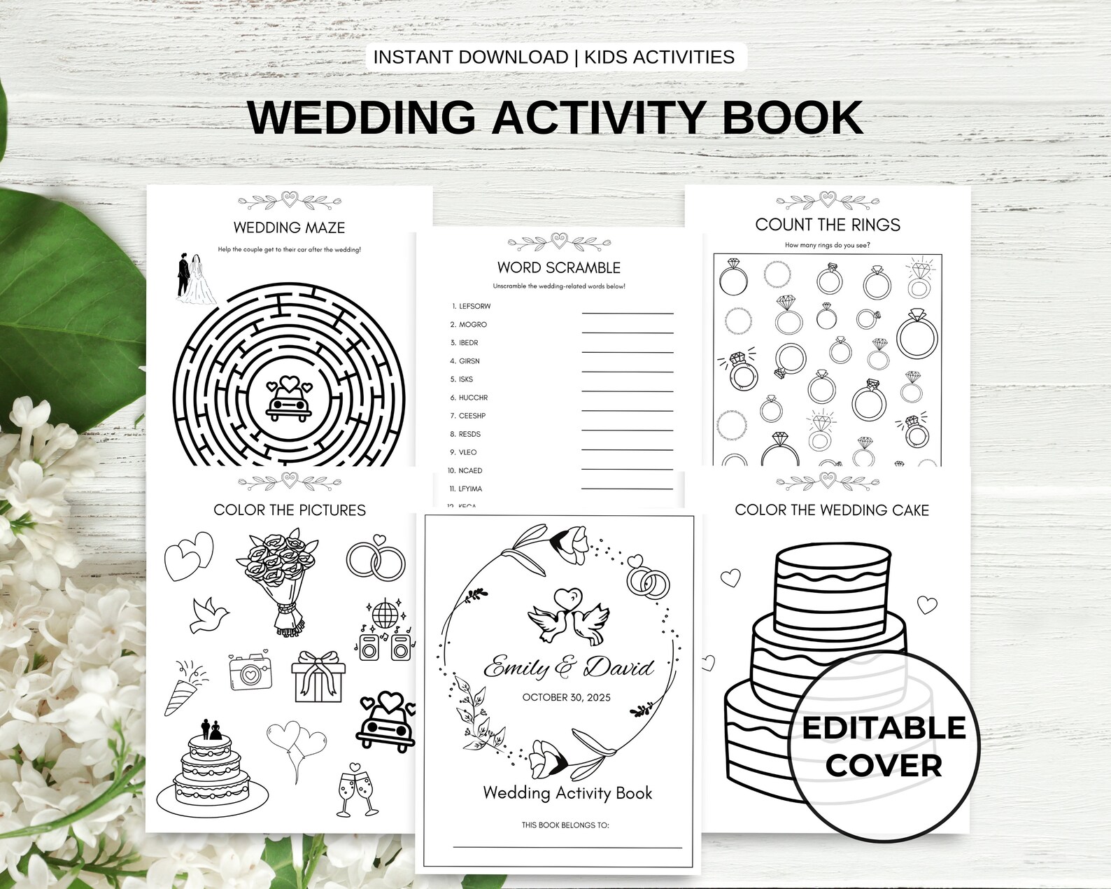 Wedding Activity Book for Kids | Wedding Coloring Book | Personalized ...