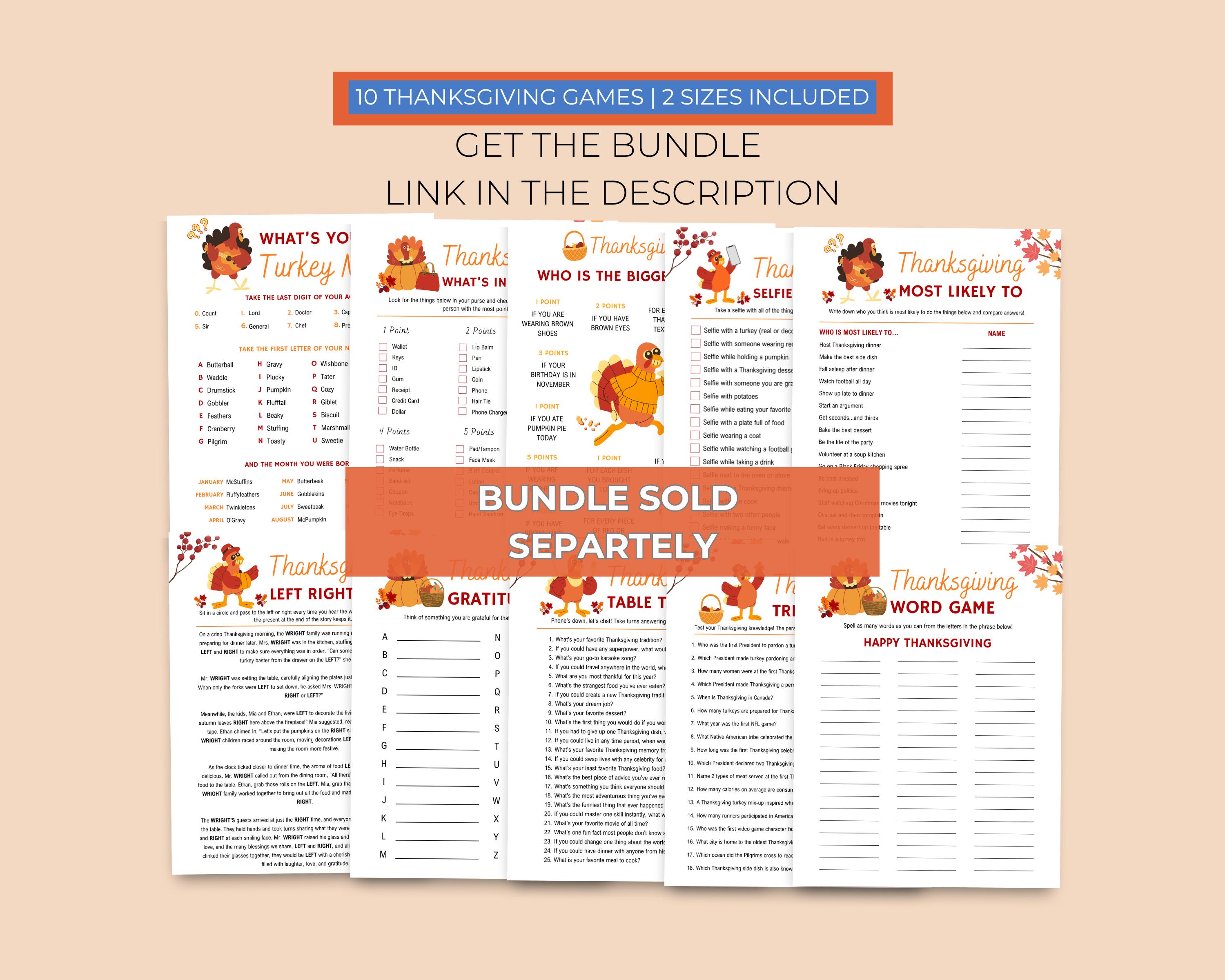Thanksgiving Selfie Scavenger Hunt, Adult Scavenger Hunt, Thanksgiving ...