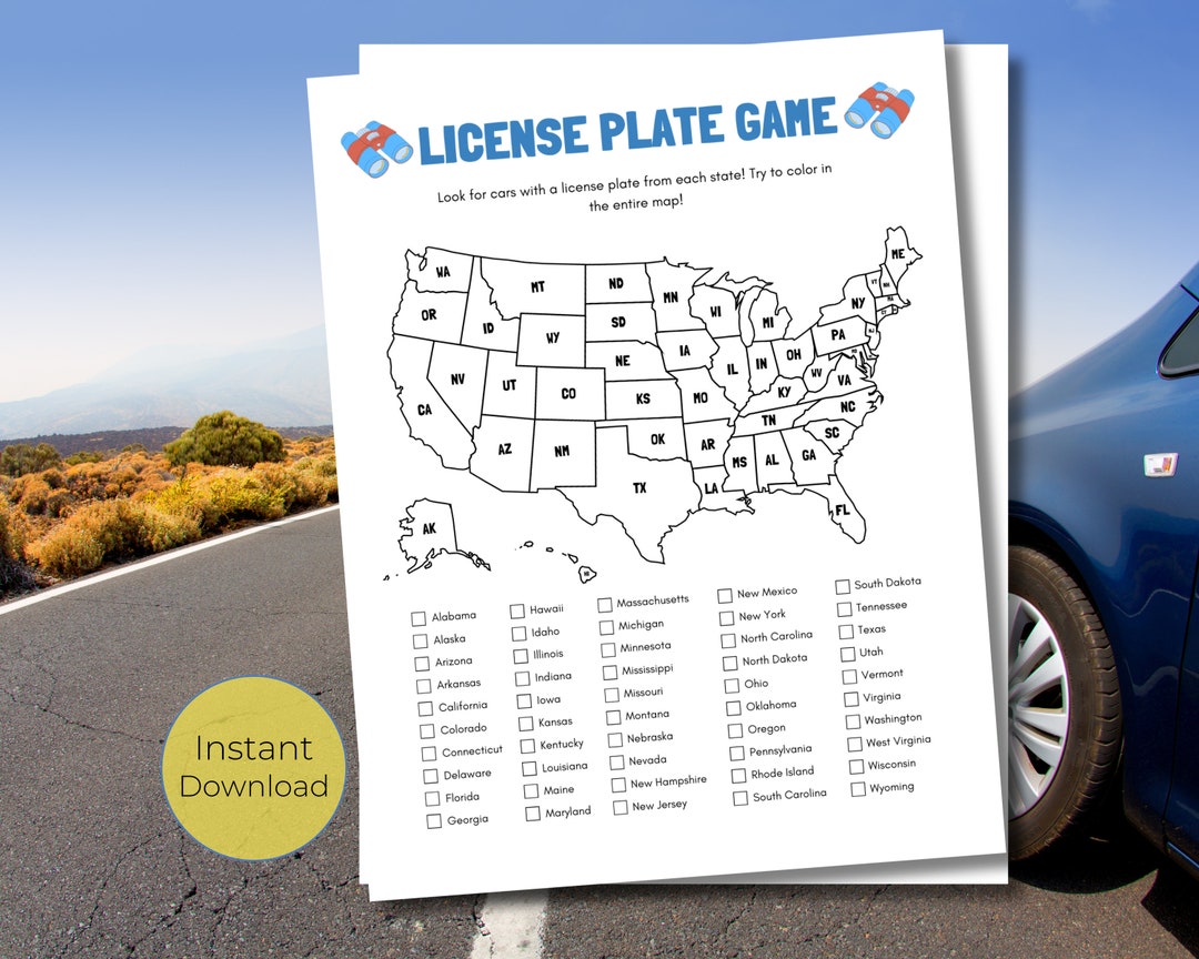 Road Trip License Plate Game | Road Trip Games | Kids Road Trip | USA ...