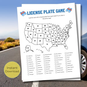 Road Trip License Plate Game | Road Trip Games | Kids Road Trip | USA ...