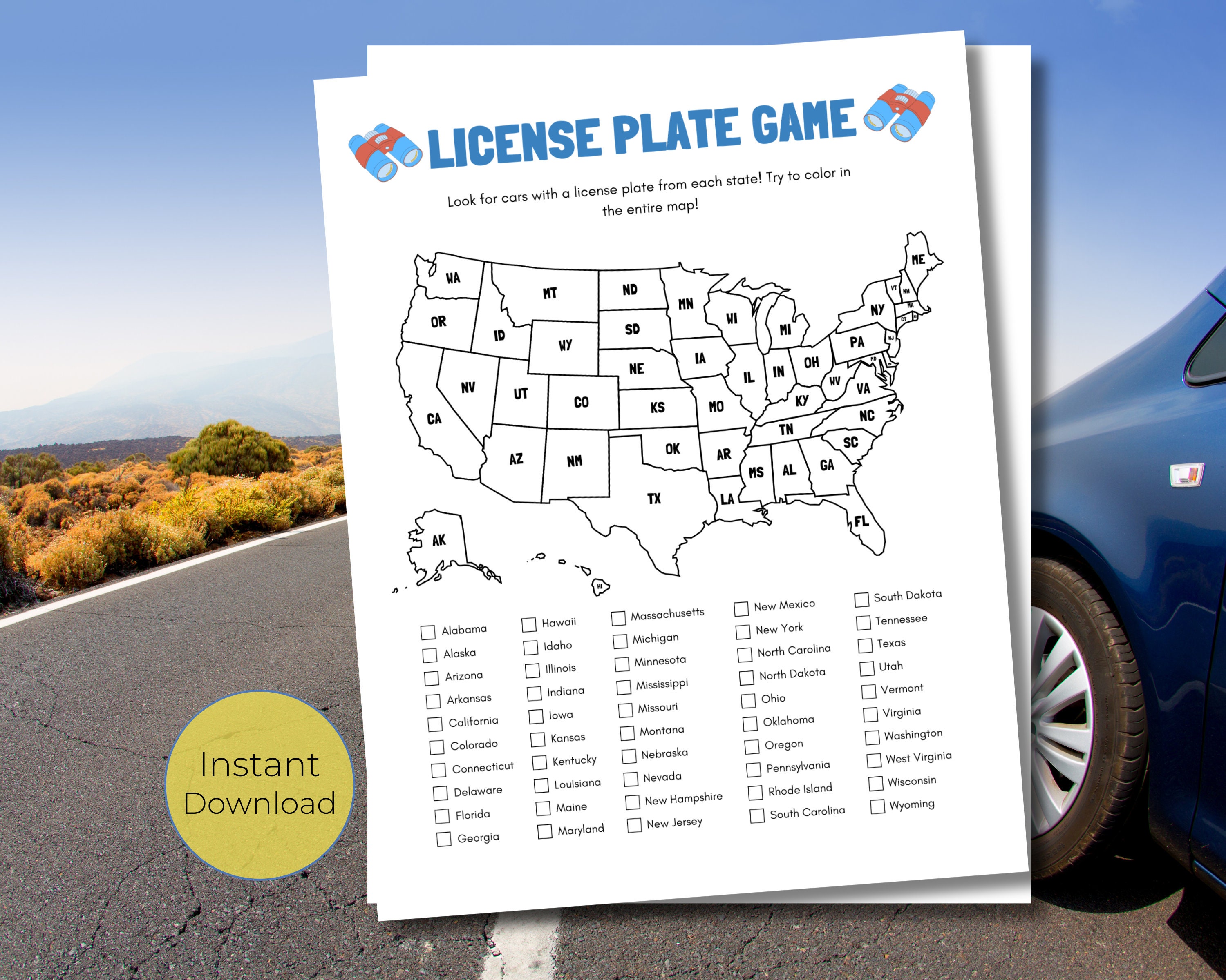 Road Trip License Plate Game | Road Trip Games | Kids Road Trip | USA ...