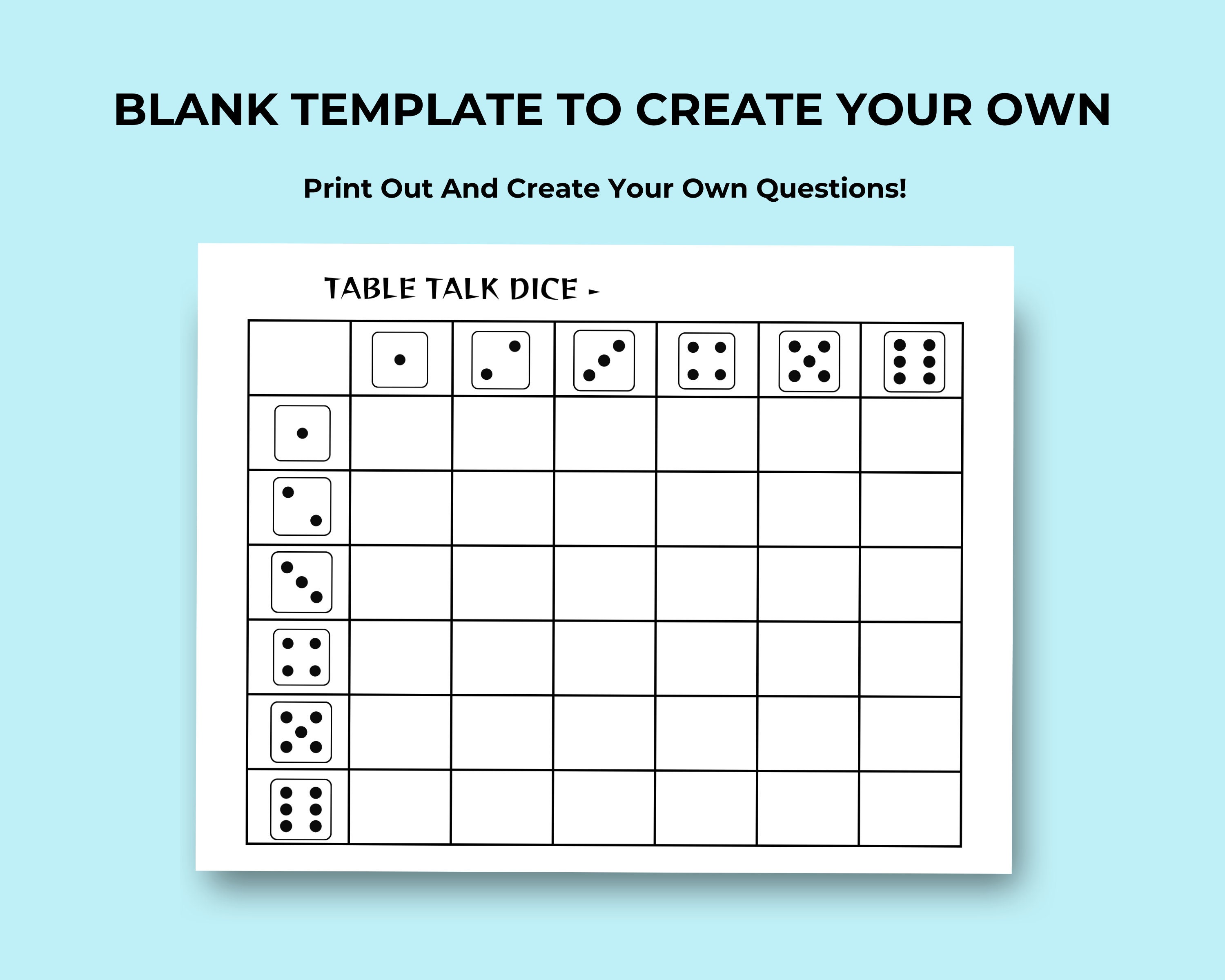 Getting to Know You Games Dice Breaker Game Table Talk Questions ...