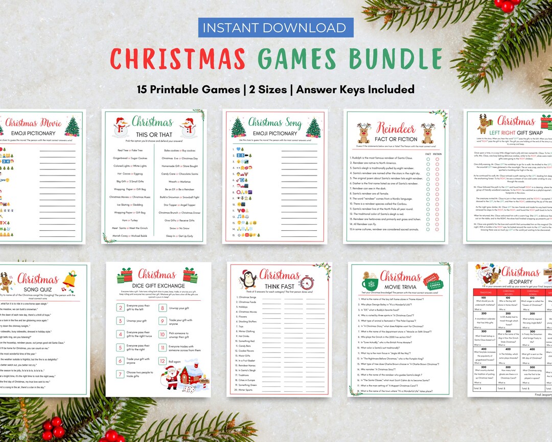 Christmas Party Games: Movie Trivia, Word Scramble (digital Download ...
