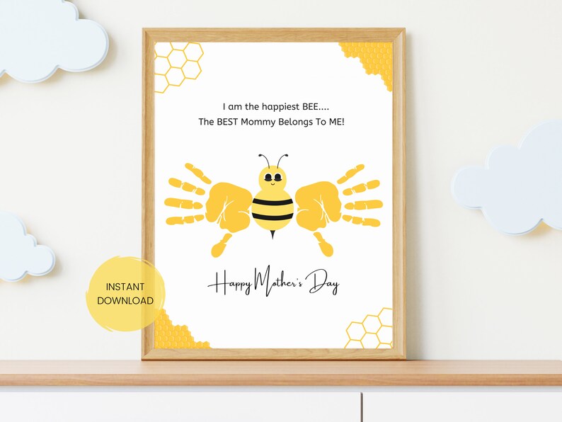 DIY Handprint Mothers Day Gift | Handprint Keepsake for Mom | Kids ...