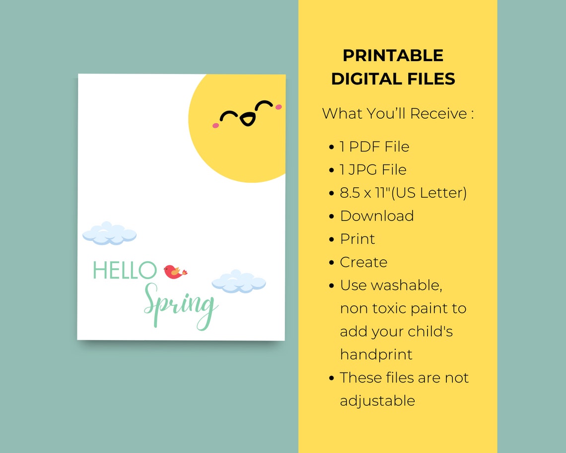 Spring Handprint Spring Handprint Art Hello Spring Handprint Keepsake ...