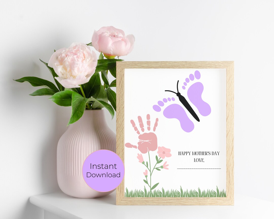 Mother's Day Handprint/footprint Keepsake | Gifts From Kids Butterfly ...