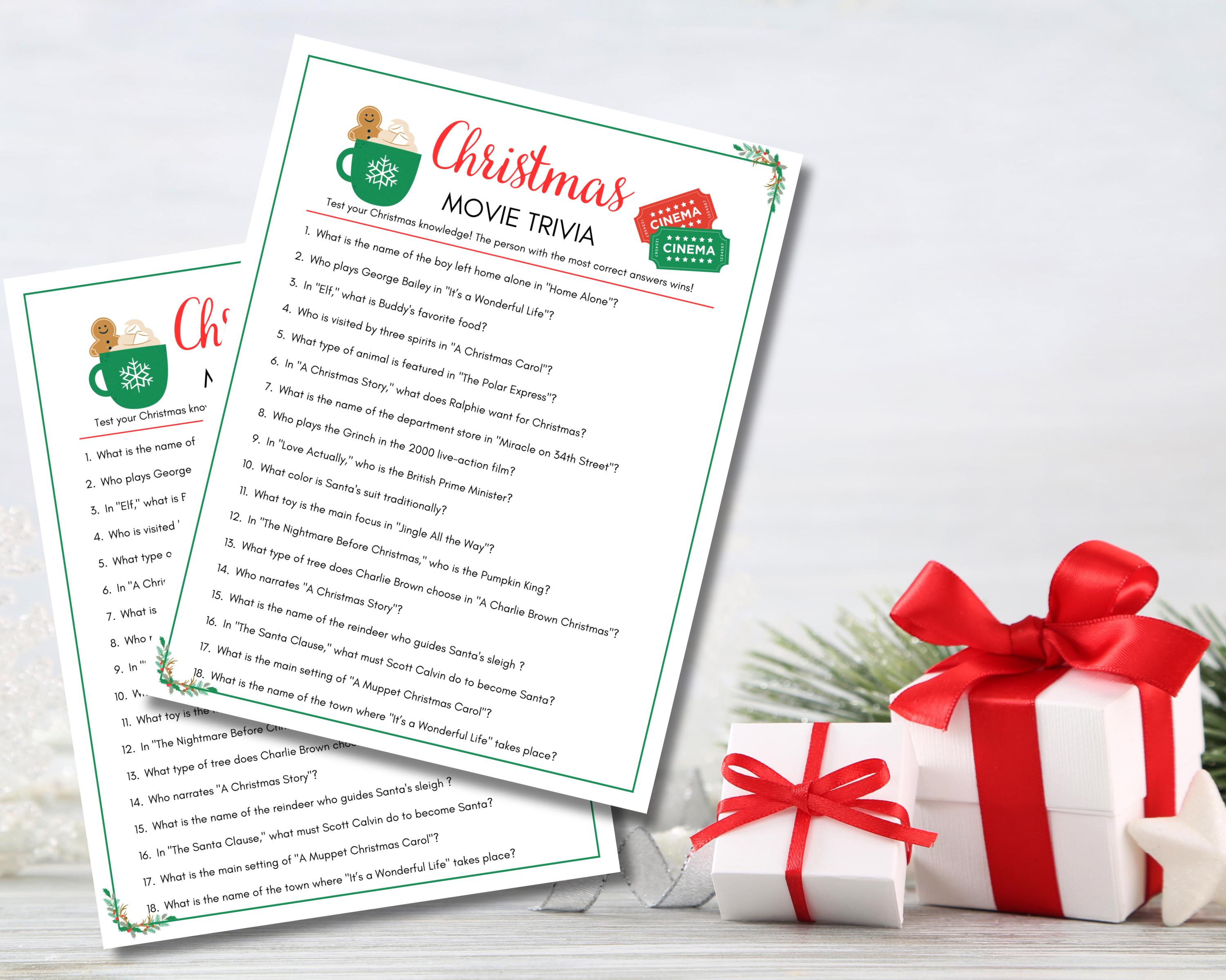 Christmas Movie Trivia Game, Christmas Trivia Printable Games ...