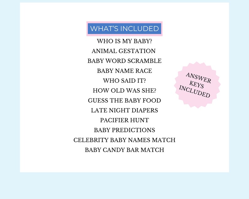 Gender Reveal Games Printable | Gender Reveal Games Bundle | Gender ...