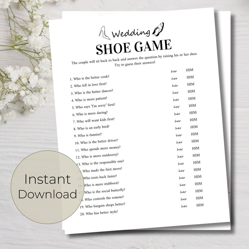 Reception Game - Etsy