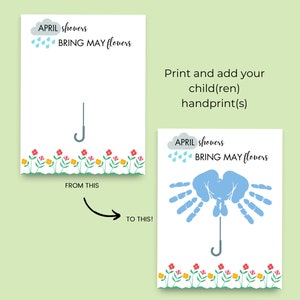 Spring Handprint | April Handprint | Happy Spring Printable | Spring ...