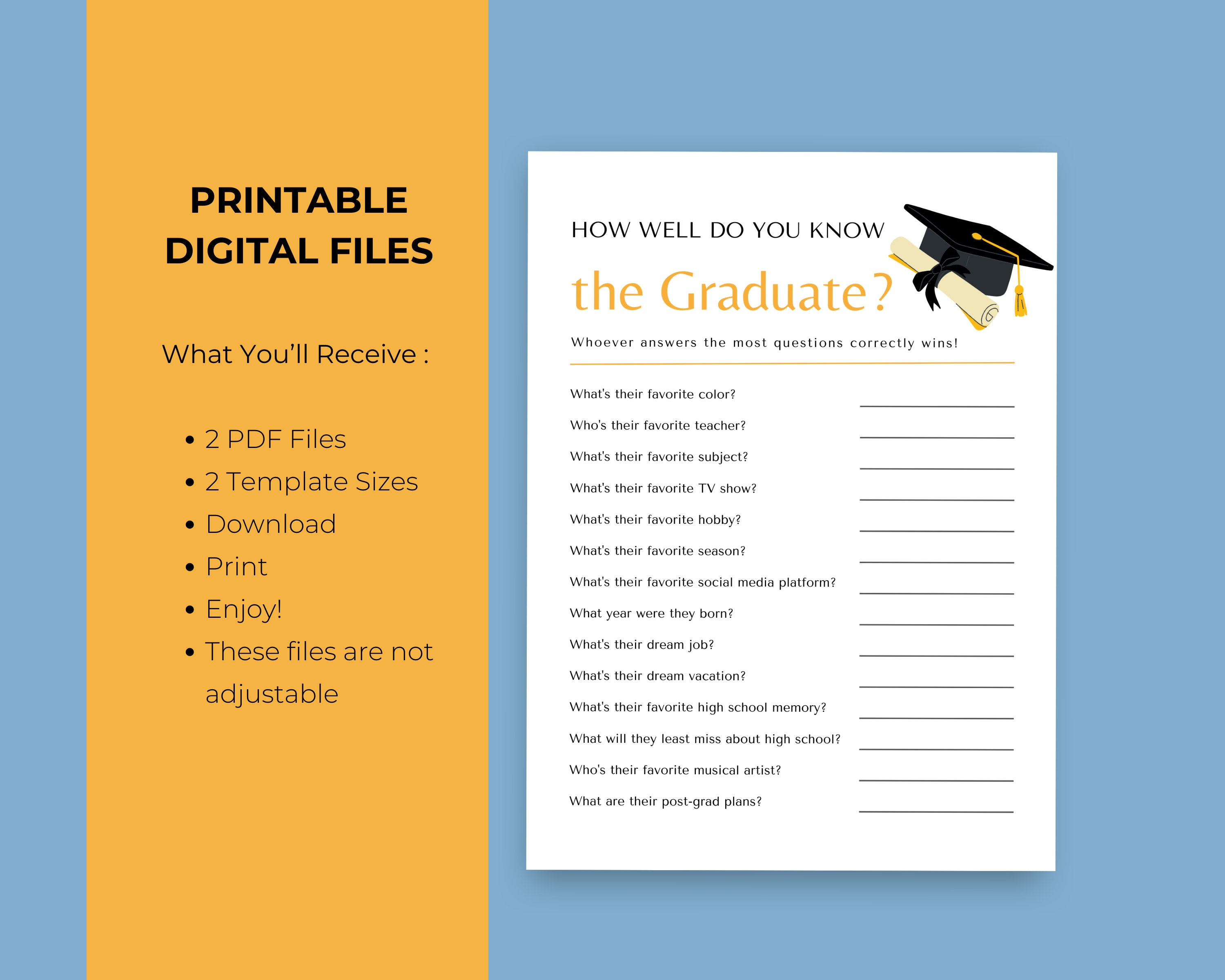How Well Do You Know the Graduate Game Graduation Party Game Printable ...