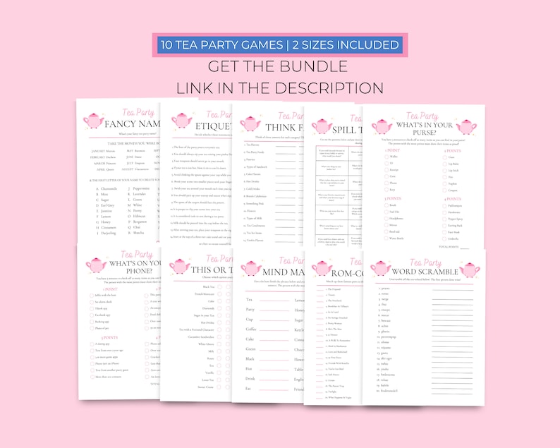 Tea Party Etiquette Game | Ladies Afternoon Tea (PDF Download) - Etsy