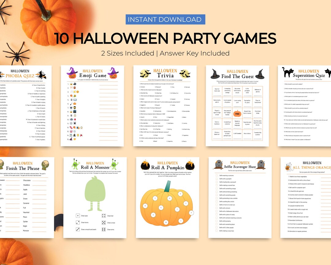 Halloween Party Games Bundle | Halloween Games for Adults | Halloween ...