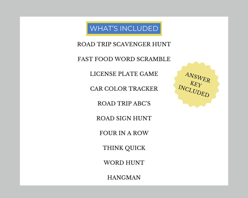 Road Trip Games Bundle: Scavenger Hunt & Car Activities (digital ...