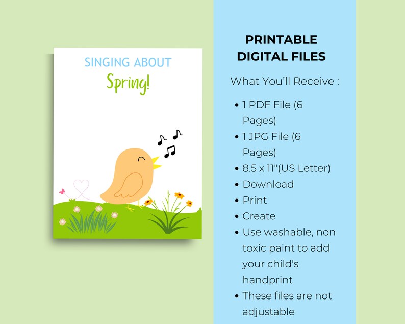 Spring Handprint | April Handprint | Happy Spring Printable | Spring ...