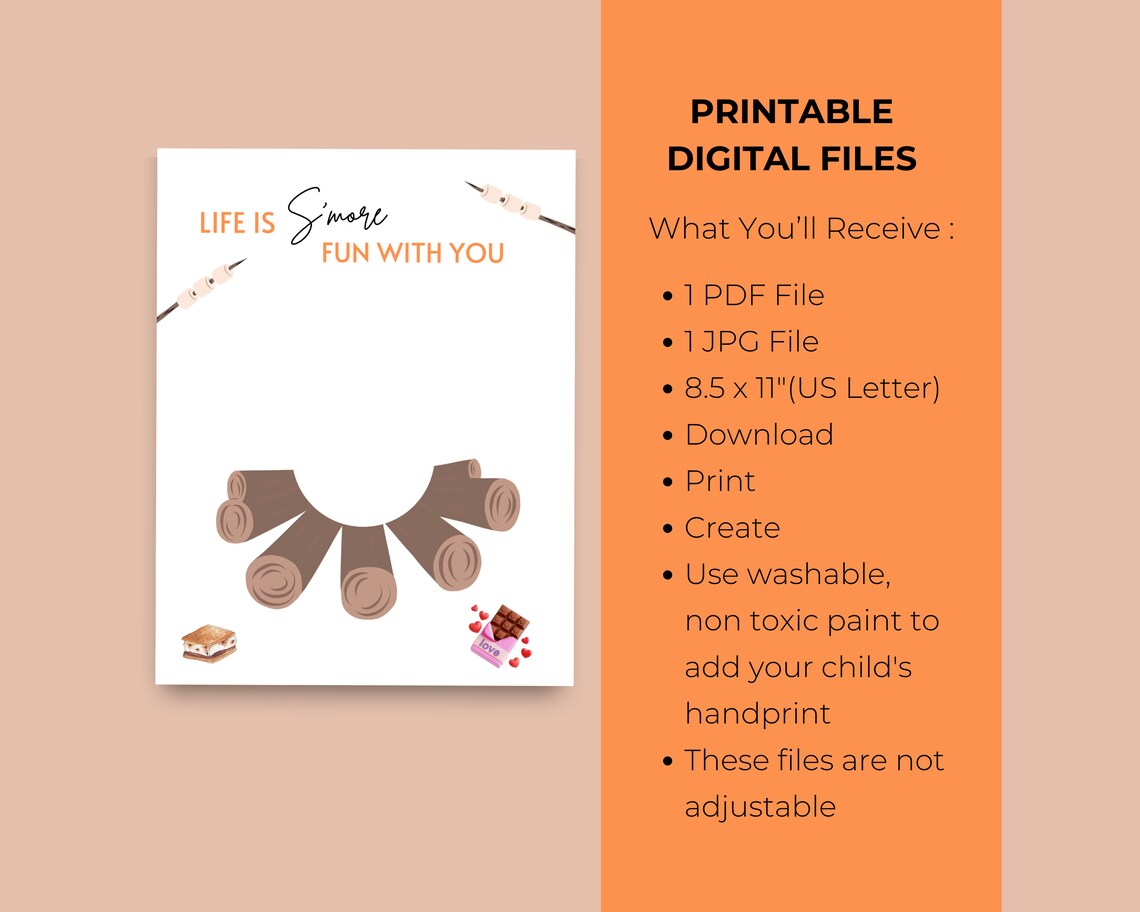 Campfire Handprint Art Life is Smore Fun With You Handprint Craft for ...