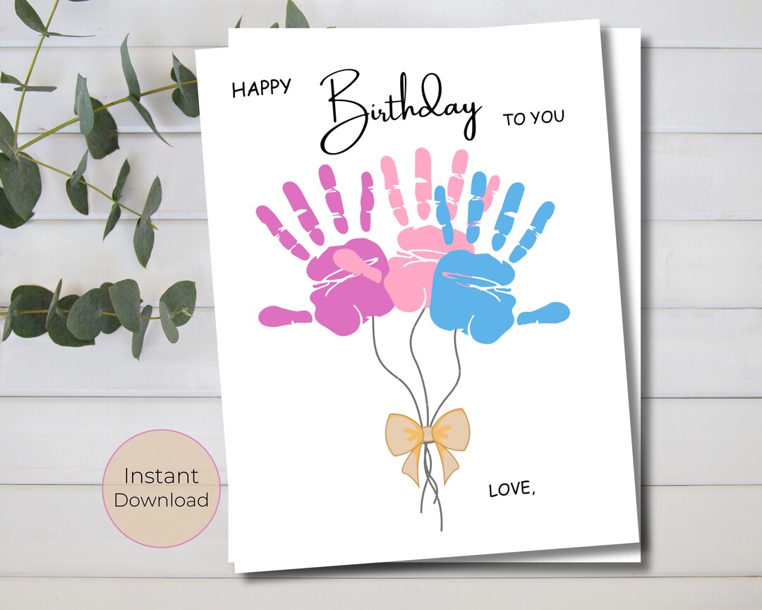 Happy Birthday Handprint | Birthday Handprint Craft | Handprint Art for ...