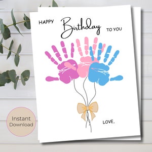 Happy Birthday Handprint | Birthday Handprint Craft | Handprint Art for ...