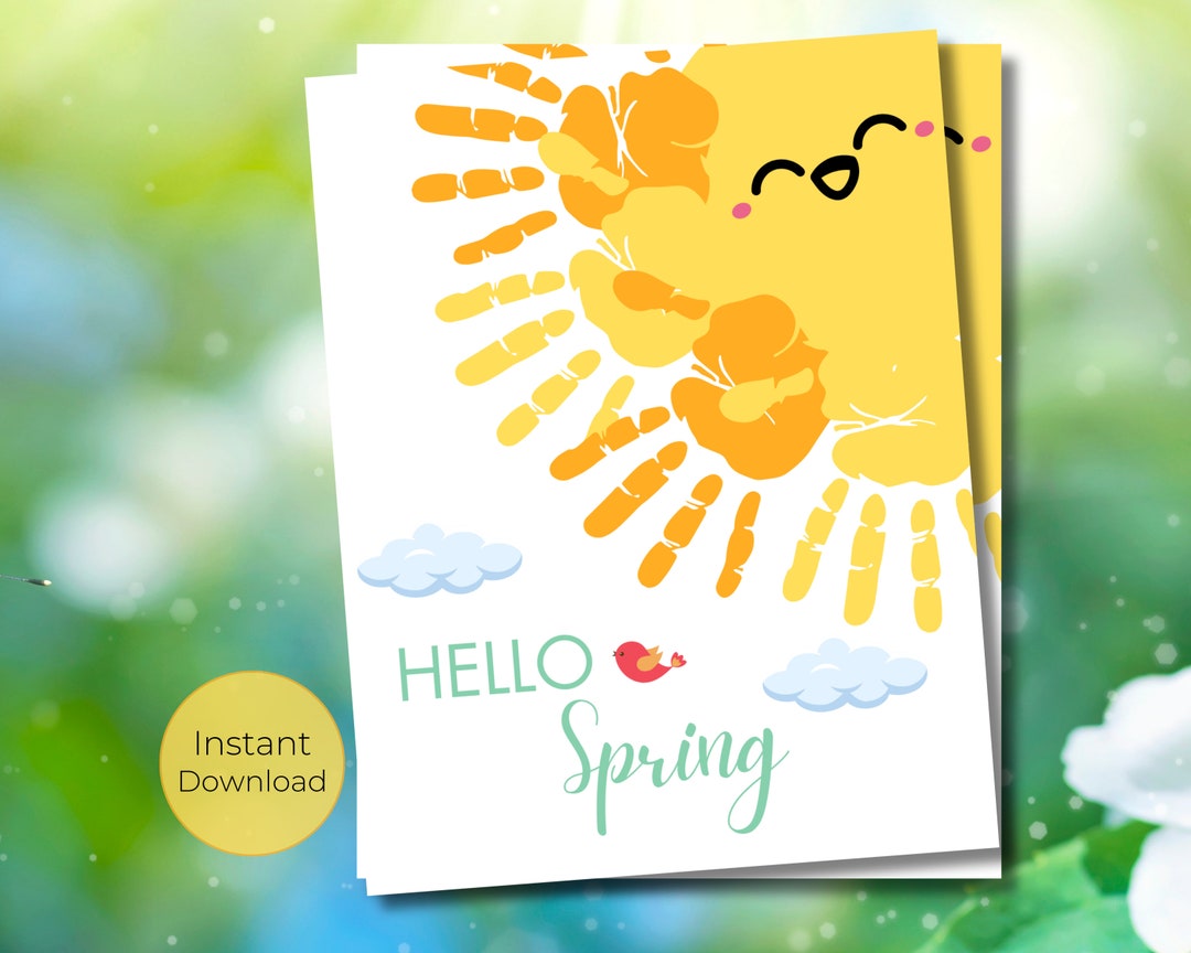 Spring Handprint | Spring Handprint Art | Hello Spring | Handprint ...