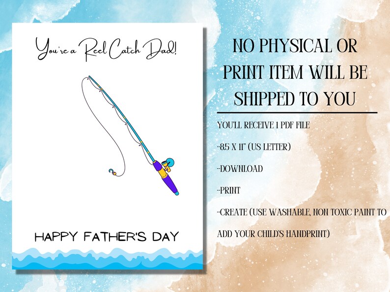 Fathers Day Handprint Art Printable | You're A Reel Catch Grandpa ...