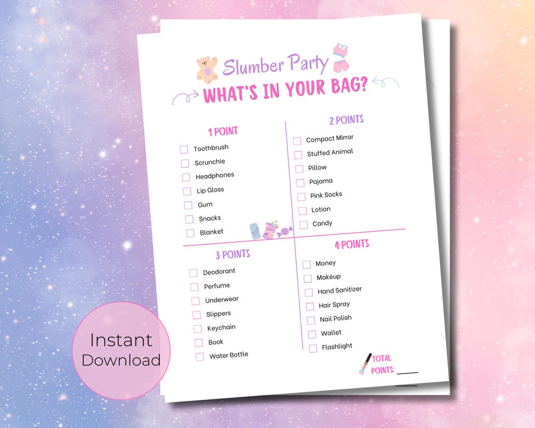 Whats in Your Sleepover Bag | Slumber Party Games | Pajama Party Games ...