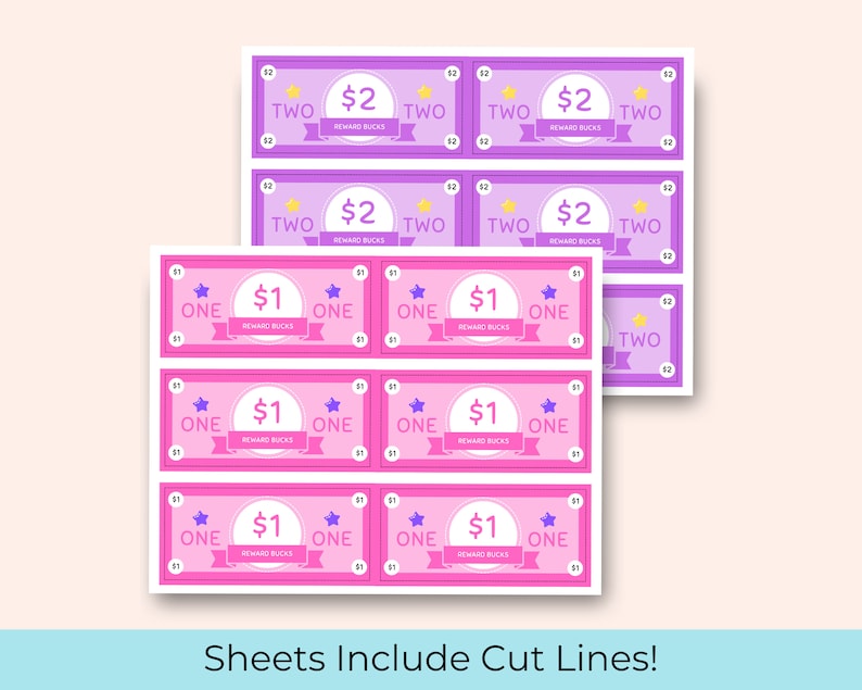 Editable Reward Bucks: Play Money for Kids (PDF) - Etsy