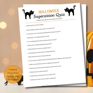 Halloween Superstition Quiz Halloween Party Games Halloween Activity ...