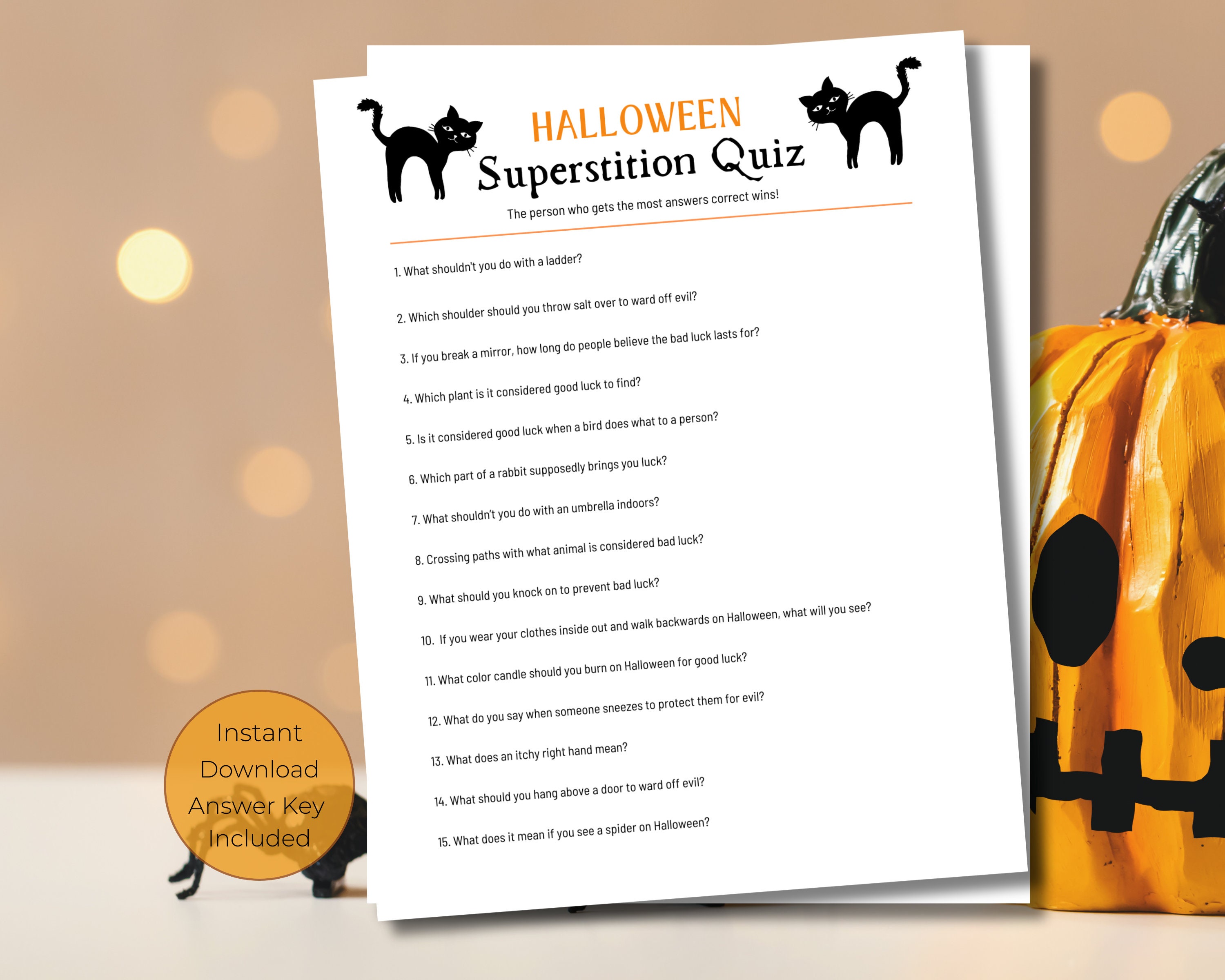 Halloween Superstition Quiz | Halloween Party Games | Halloween Activity | Halloween Games ...