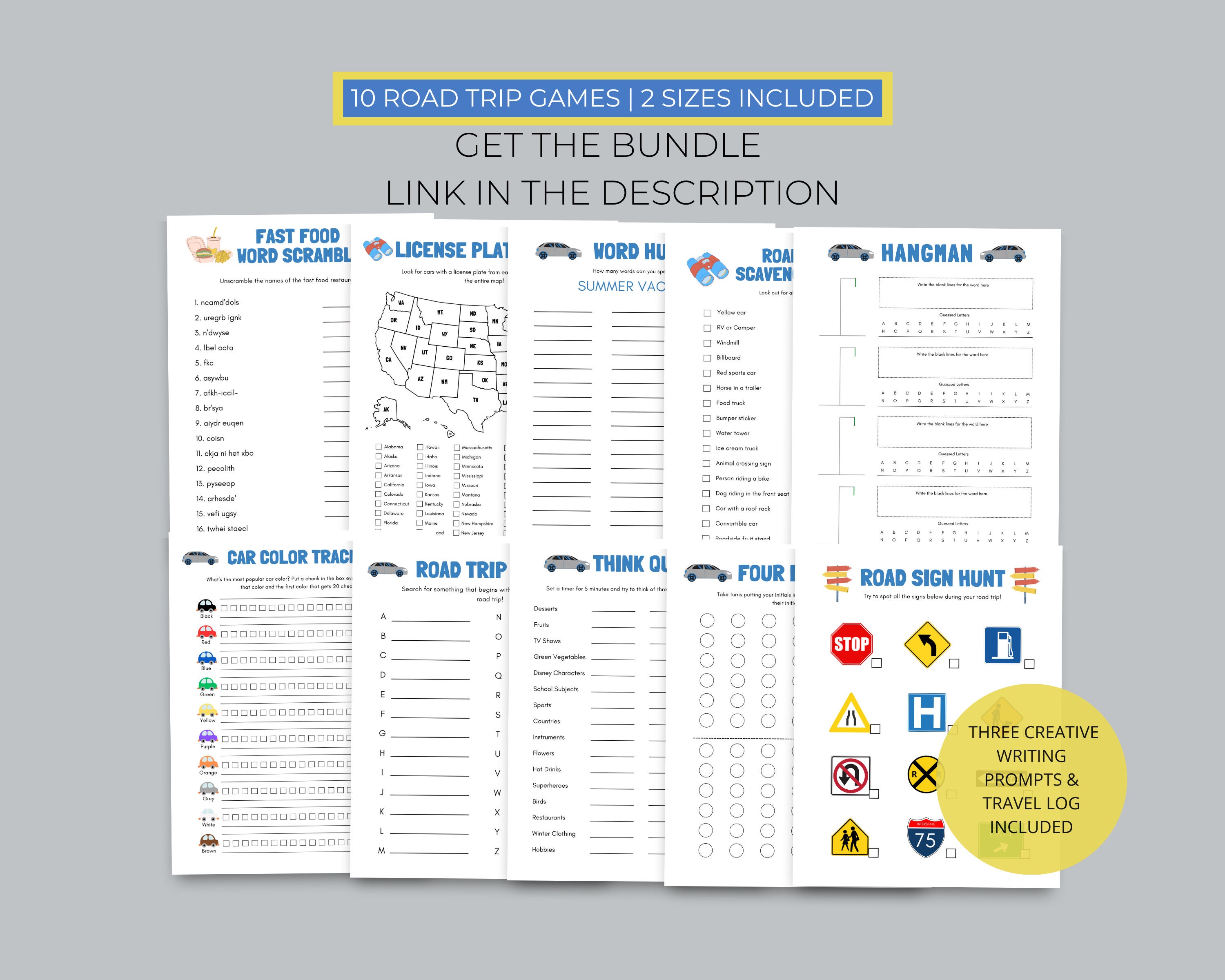 Road Trip Word Scramble | Word Scramble Game | Road Trip Games | Car ...