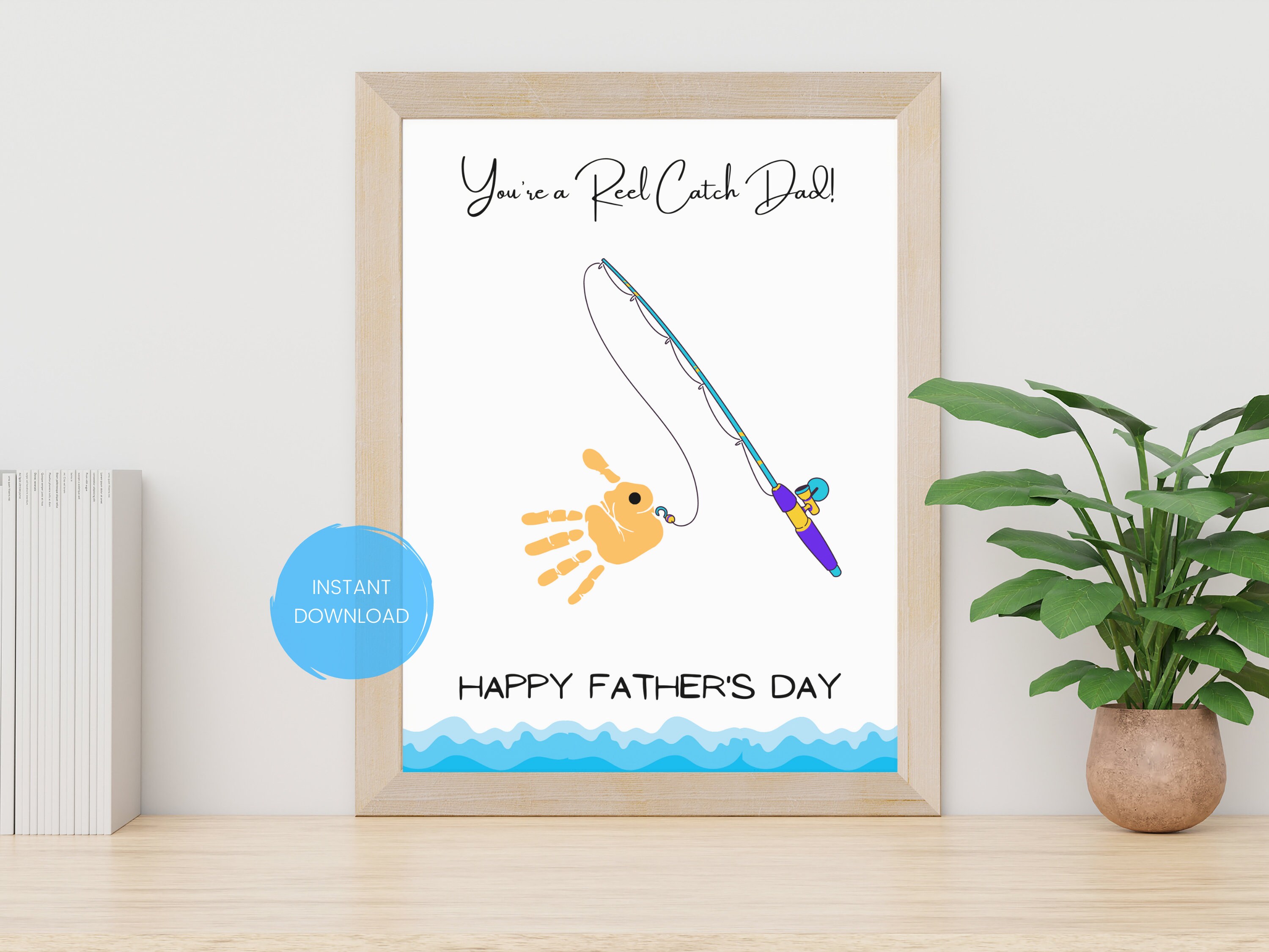 Fathers Day Handprint Art Printable | You're A Reel Catch Grandpa ...