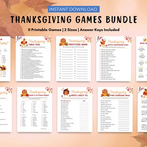 Thanksgiving Games Bundle, Family Thanksgiving Games, Friendsgiving ...