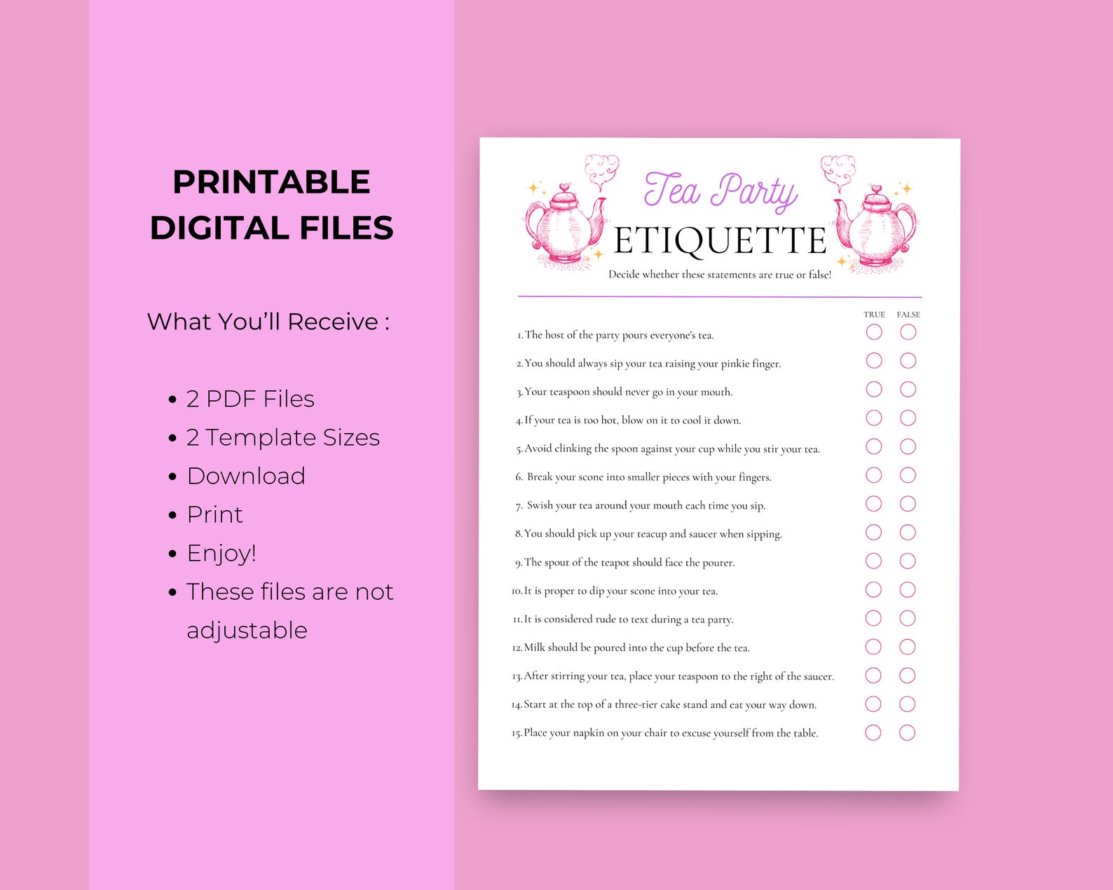 Tea Etiquette Game | Ladies Tea Party | Afternoon Tea Party | Tea Party ...