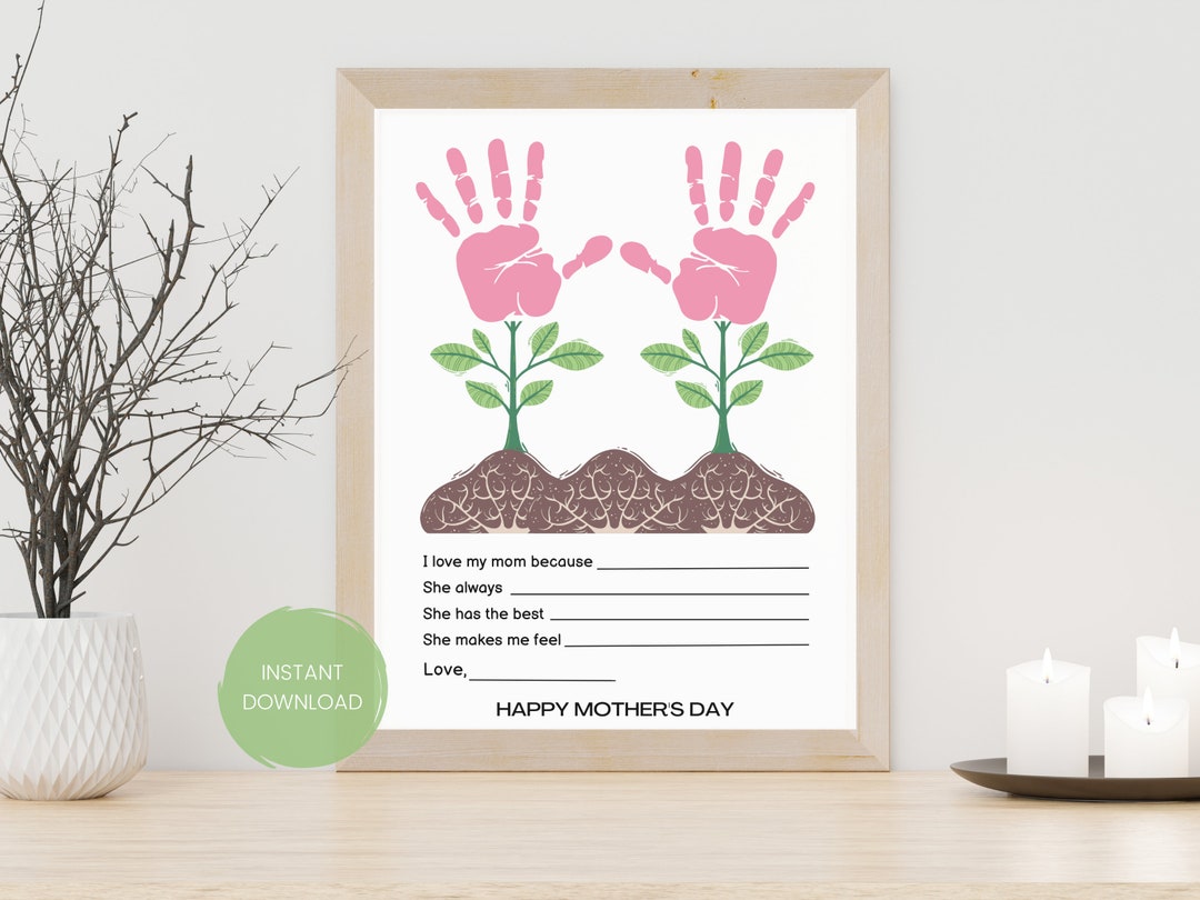 Mother's Day Handprint Garden Craft: Kids Keepsake (PDF, JPG) - Etsy