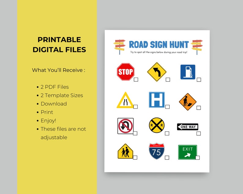Road Trip Sign Hunt Game Road Trip Games Car Games Travel Games ...