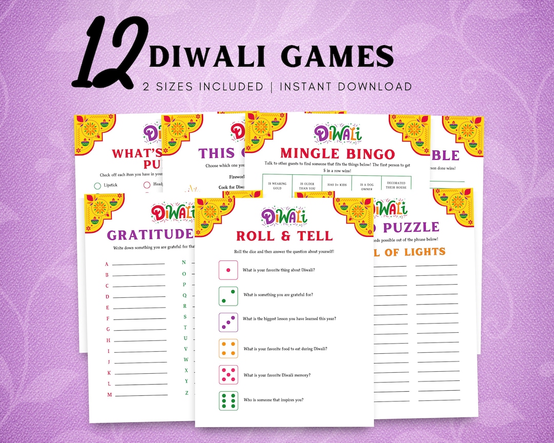 Diwali Games Bundle, Indian Games, Diwali Activity, Festival of Lights ...
