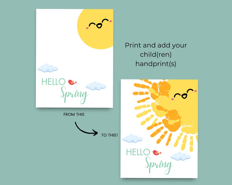 Spring Handprint Spring Handprint Art Hello Spring Handprint Keepsake ...