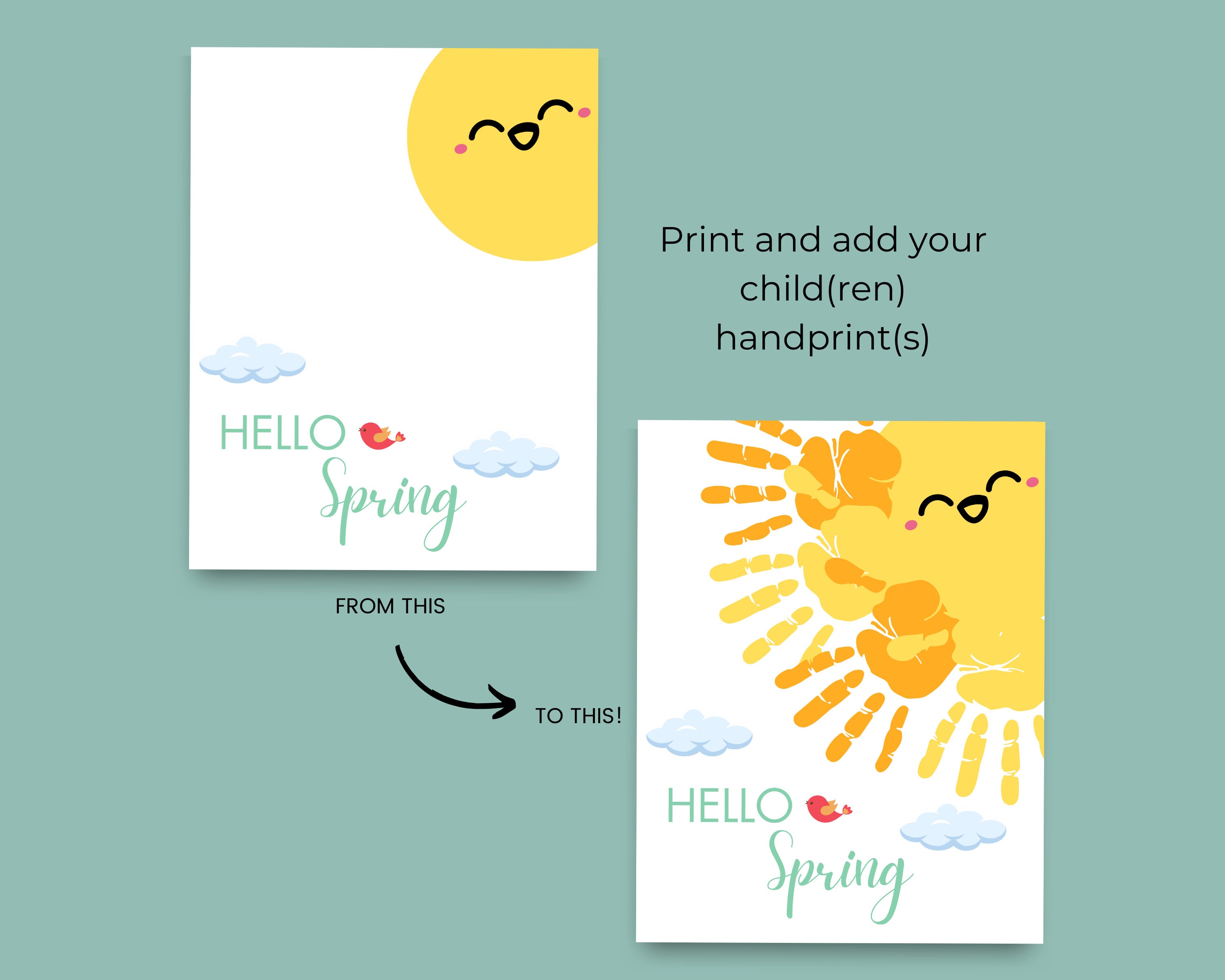 Spring Handprint Spring Handprint Art Hello Spring Handprint Keepsake ...