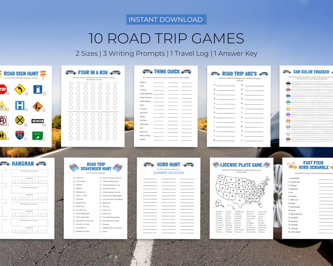 Road Trip Games Bundle: Scavenger Hunt & Car Activities (digital ...